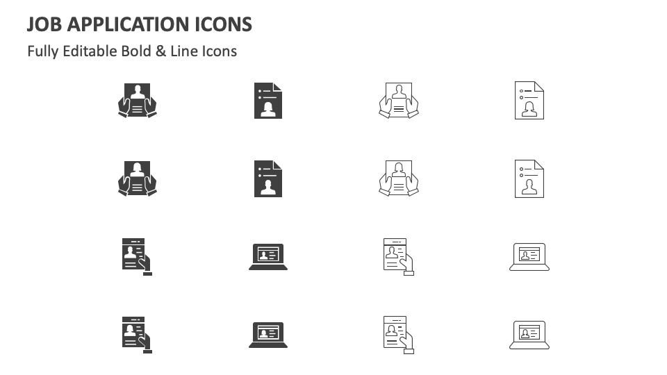 Job Application Icons for Google Slides and PowerPoint