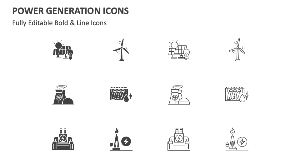 Power Generation Icons for Google Slides and PowerPoint