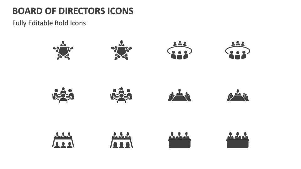 Board of Directors Icons for Google Slides and PowerPoint