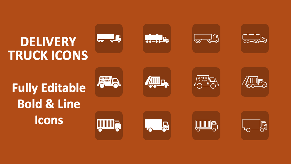 Delivery Truck Icons for Google Slides and PowerPoint