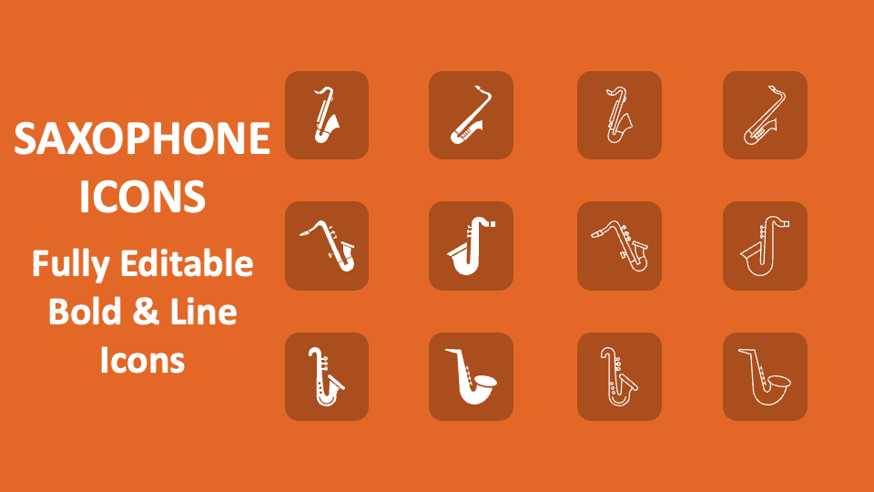 Saxophone Icons for Google Slides and PowerPoint