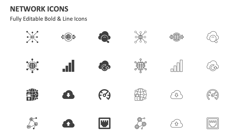 Network Icons for Google Slides and PowerPoint