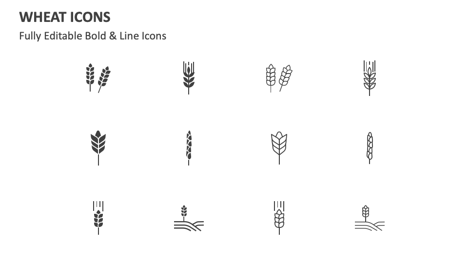 Wheat Icons for Google Slides and PowerPoint