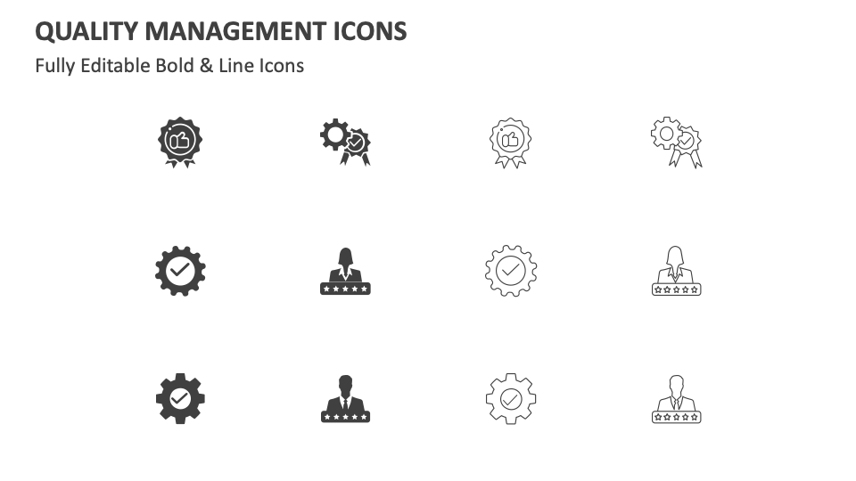 Quality Management Icons for Google Slides and PowerPoint