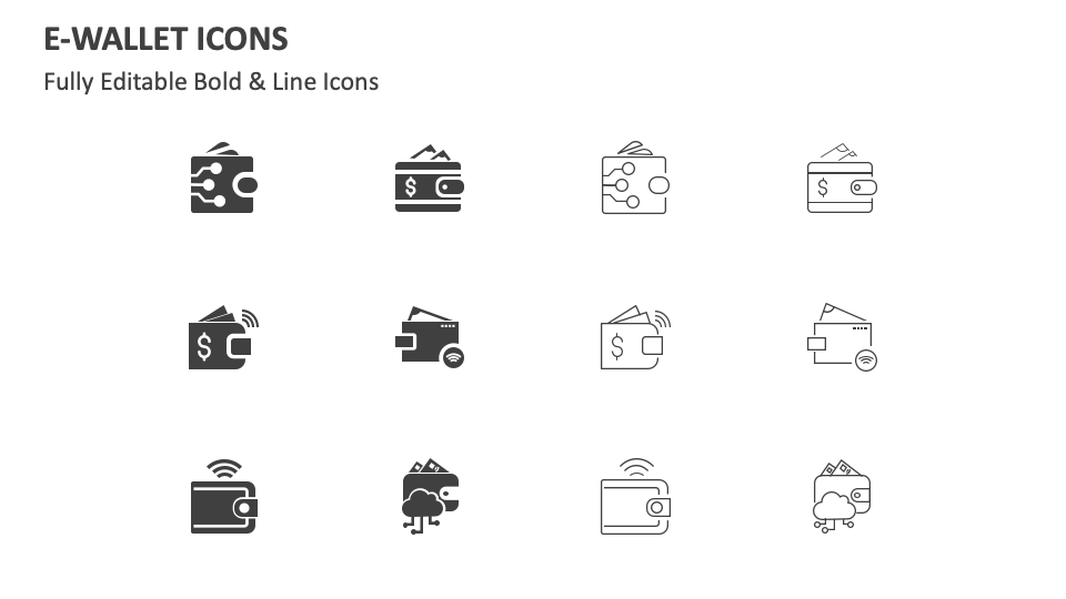 E-Wallet Icons for Google Slides and PowerPoint