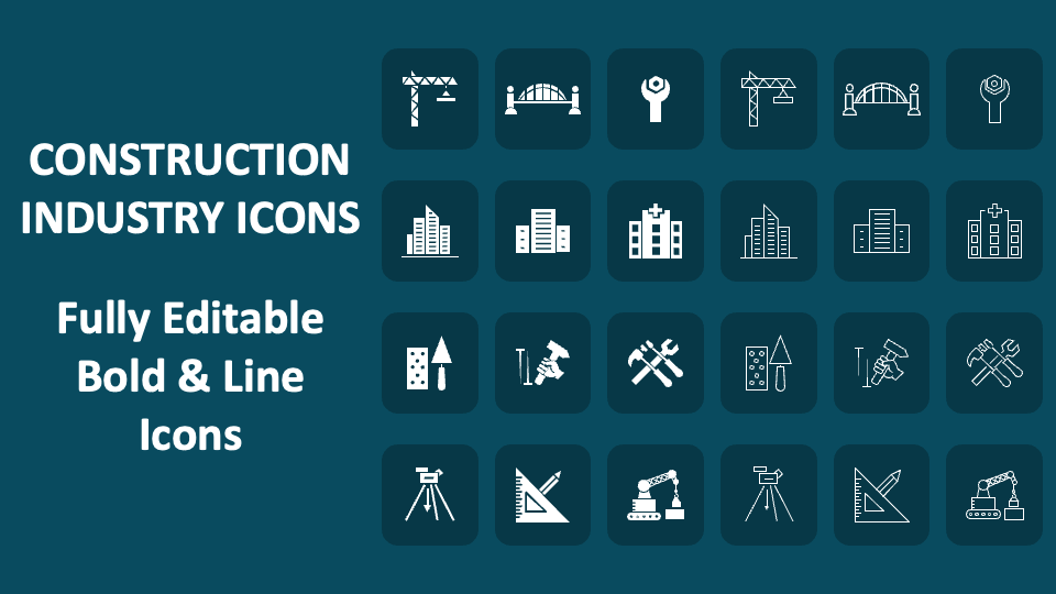 Construction Industry Icons for Google Slides and PowerPoint
