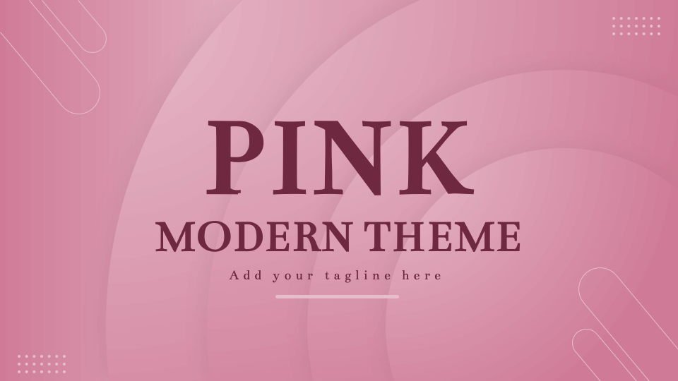 Free Pink Modern Presentation Theme for Google Slides and PowerPoint