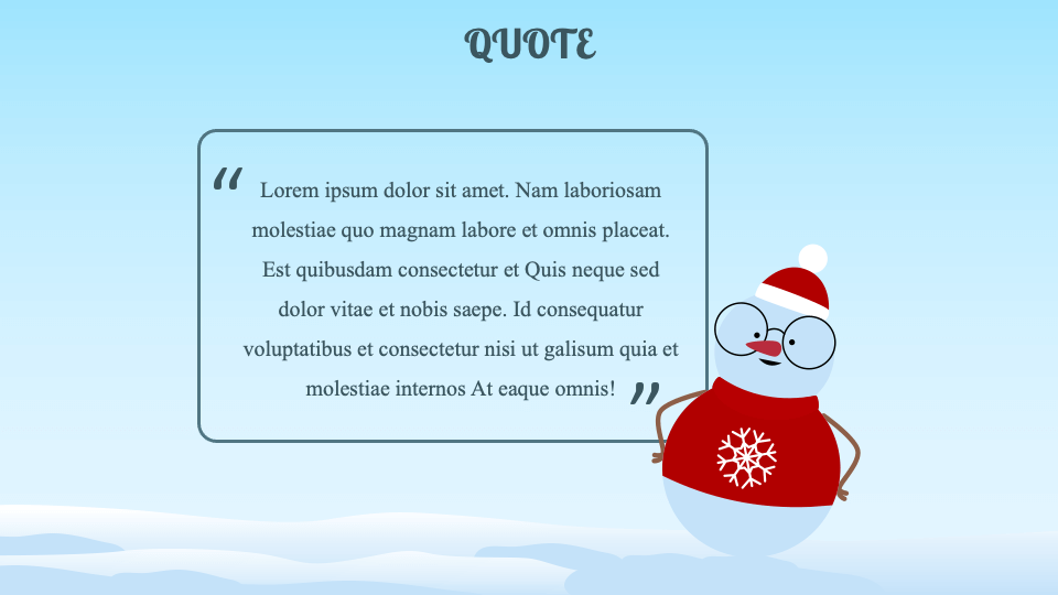 Snowman Presentation Theme for PowerPoint and Google Slides - PPT Slides