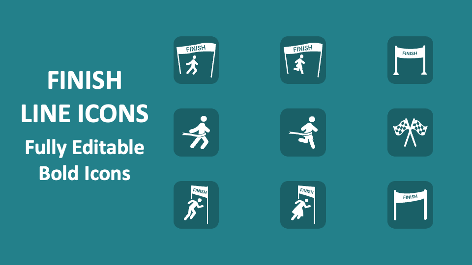 Finish Line Icons for Google Slides and PowerPoint
