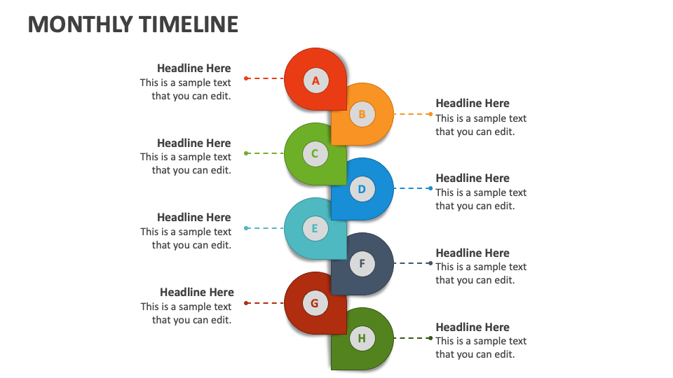 Monthly Timeline PowerPoint and Google Slides Template - PPT Slides