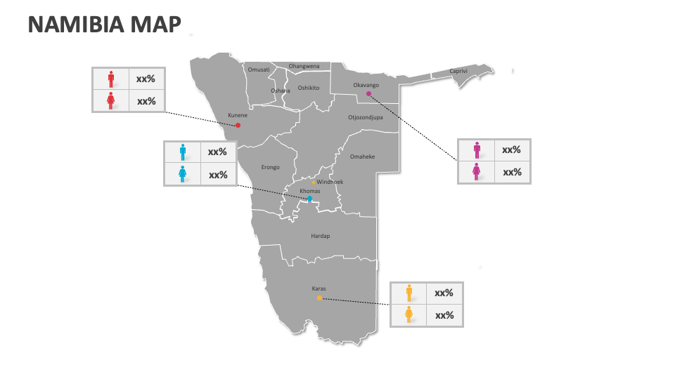 Namibia Map for Google Slides and PowerPoint - PPT Slides