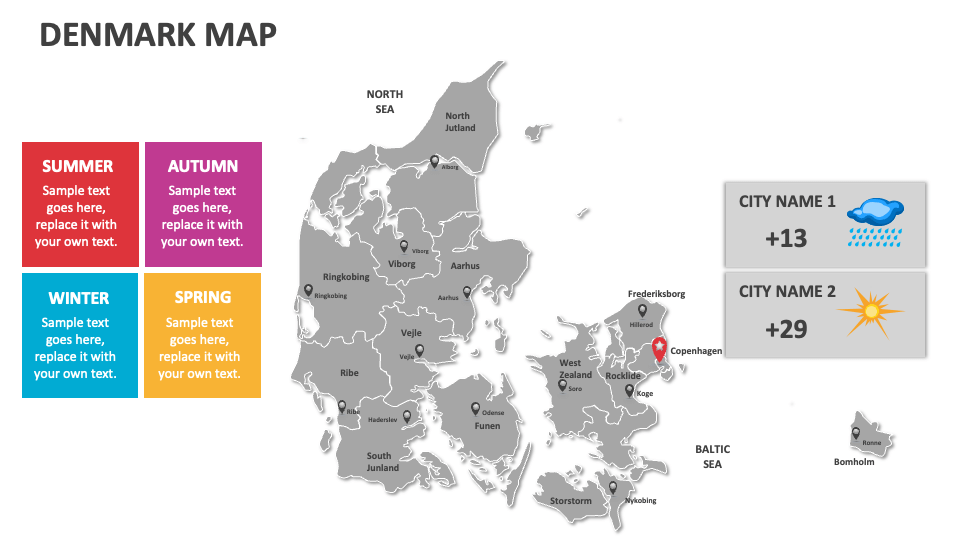 Denmark Map for Google Slides and PowerPoint - PPT Slides