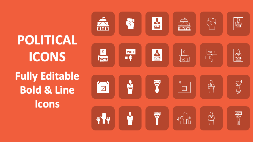 Political Icons for PowerPoint and Google Slides - PPT Slides