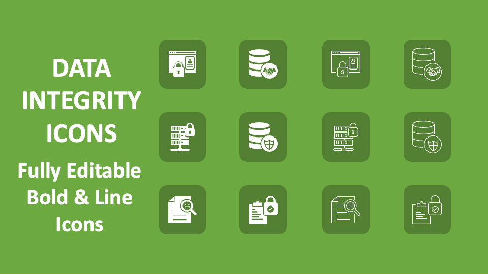 Data Integrity Icons for Google Slides and PowerPoint
