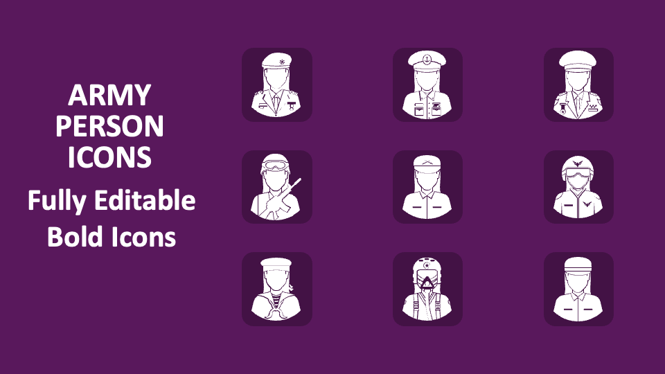Army Person Icons for Google Slides and PowerPoint