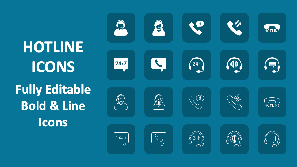 Hotline Icons for Google Slides and PowerPoint