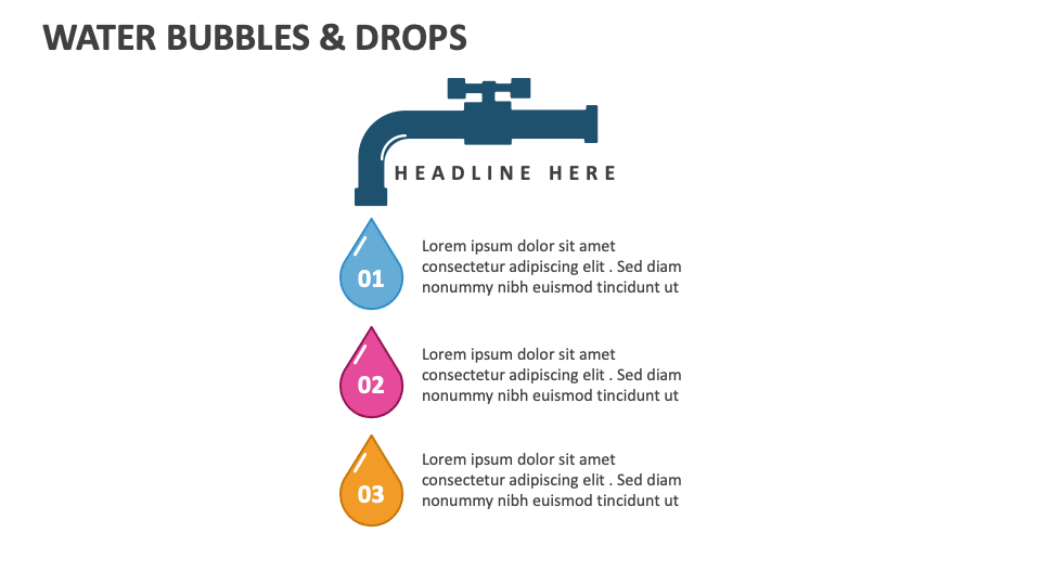 Water Bubbles and Drops PowerPoint and Google Slides Template - PPT Slides