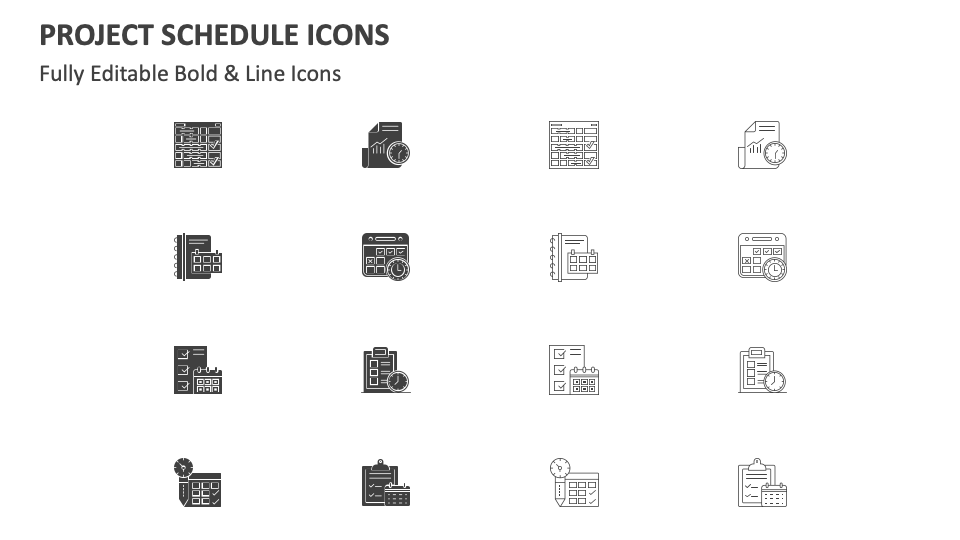 Project Schedule Icons for Google Slides and PowerPoint