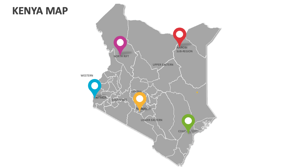 Kenya Map for Google Slides and PowerPoint - PPT Slides