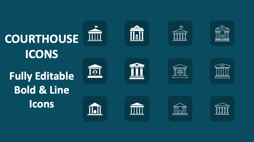 Courthouse Icons for PowerPoint and Google Slides - PPT Slides