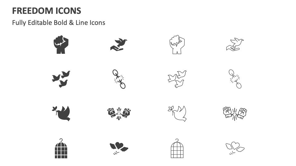 Freedom Icons for Google Slides and PowerPoint