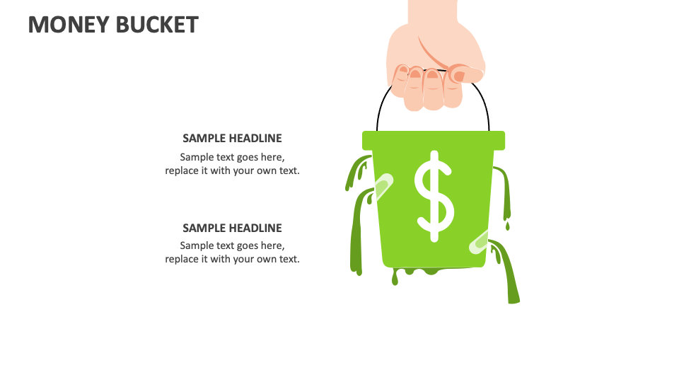 Money Bucket PowerPoint and Google Slides Template - PPT Slides