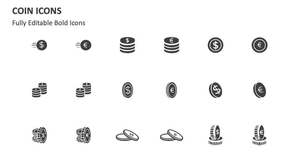 Coin Icons for Google Slides and PowerPoint
