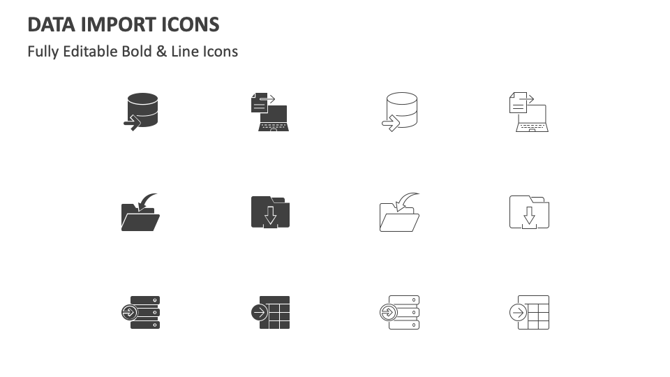 Data Import Icons for Google Slides and PowerPoint