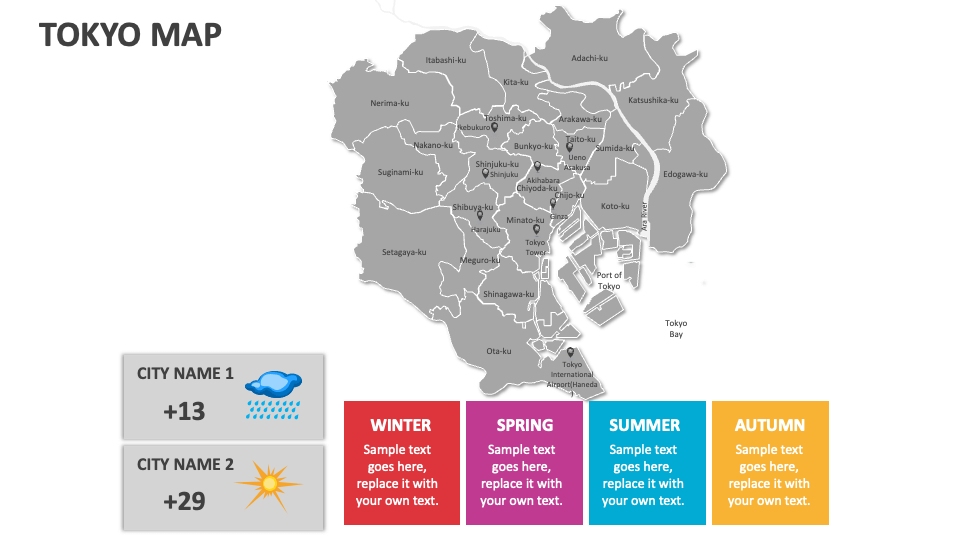 Tokyo Map for Google Slides and PowerPoint - PPT Slides