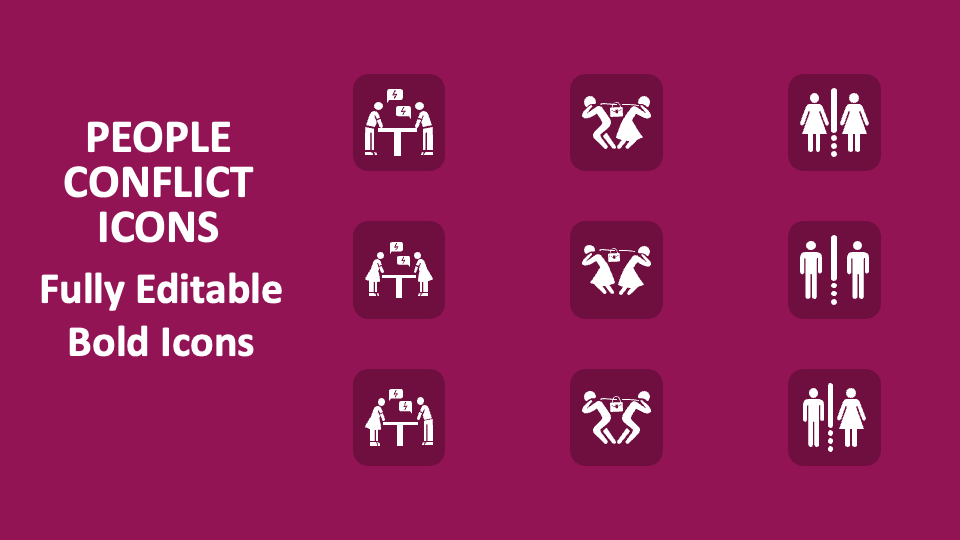 People Conflict Icons for Google Slides and PowerPoint