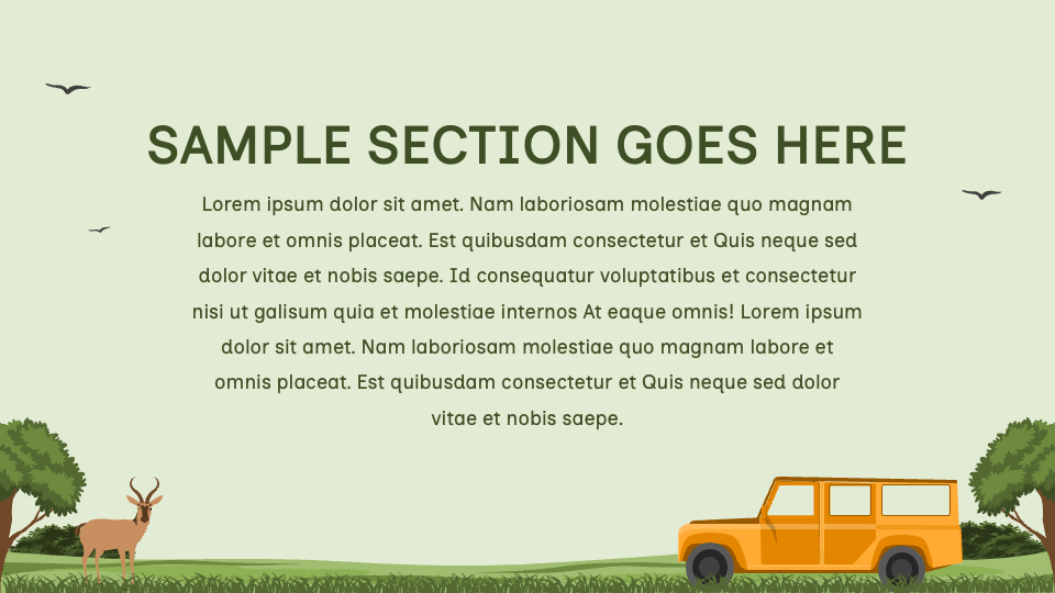 Free Jungle Safari Presentation Theme for Google Slides and PowerPoint