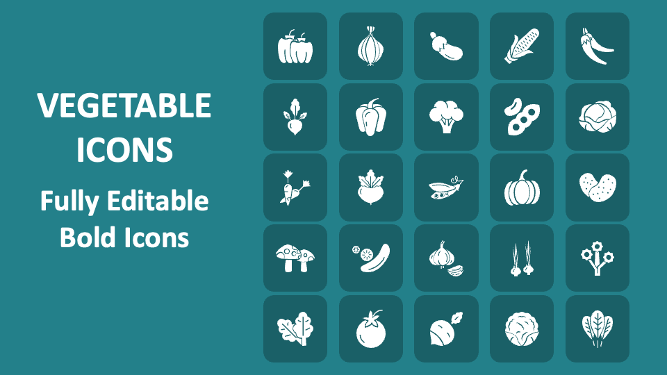 Vegetable Icons for PowerPoint and Google Slides - PPT Slides