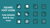 Square Foot Icons for PowerPoint and Google Slides - PPT Slides