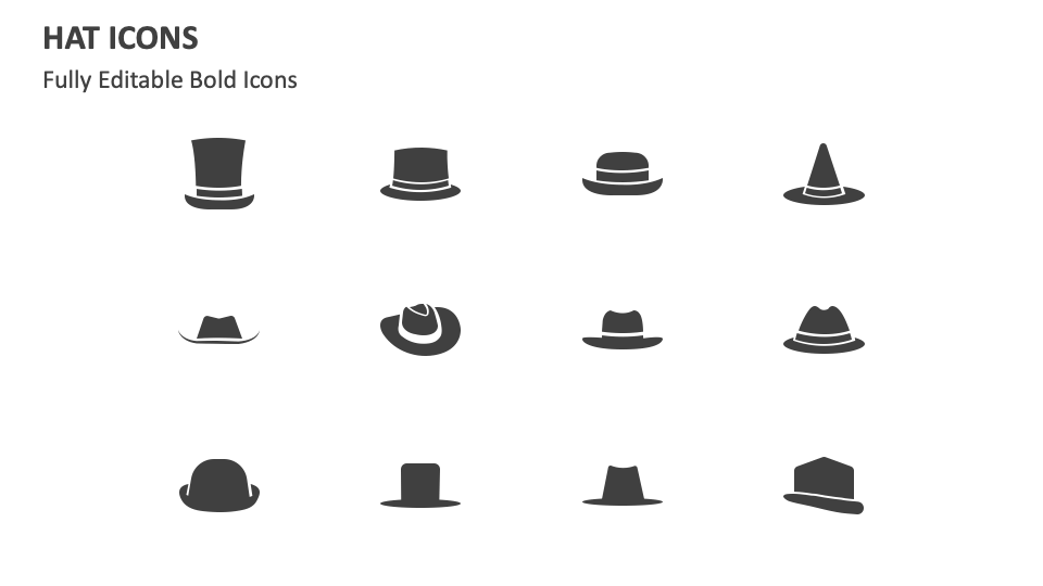 Hat Icons for Google Slides and PowerPoint