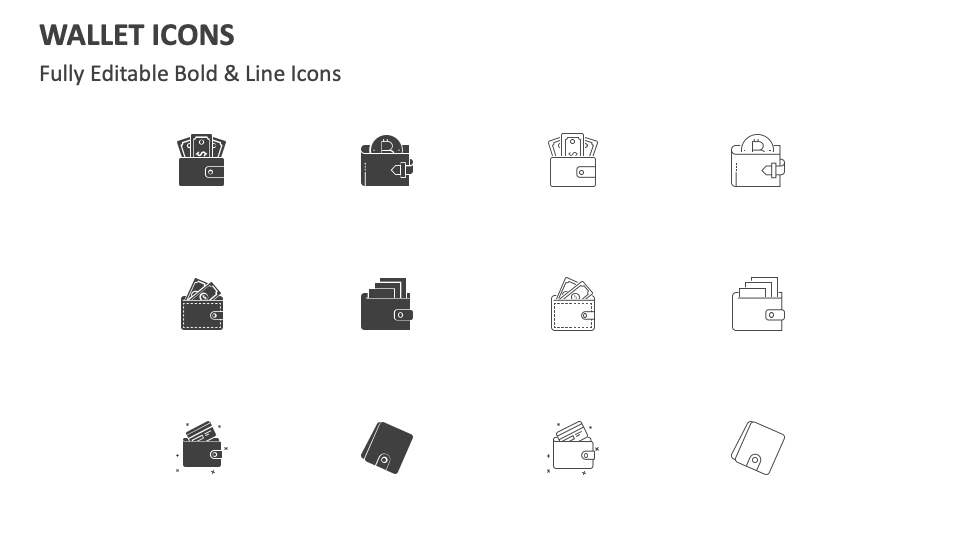 Wallet Icons for Google Slides and PowerPoint