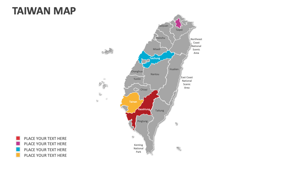 Taiwan Map for Google Slides and PowerPoint - PPT Slides