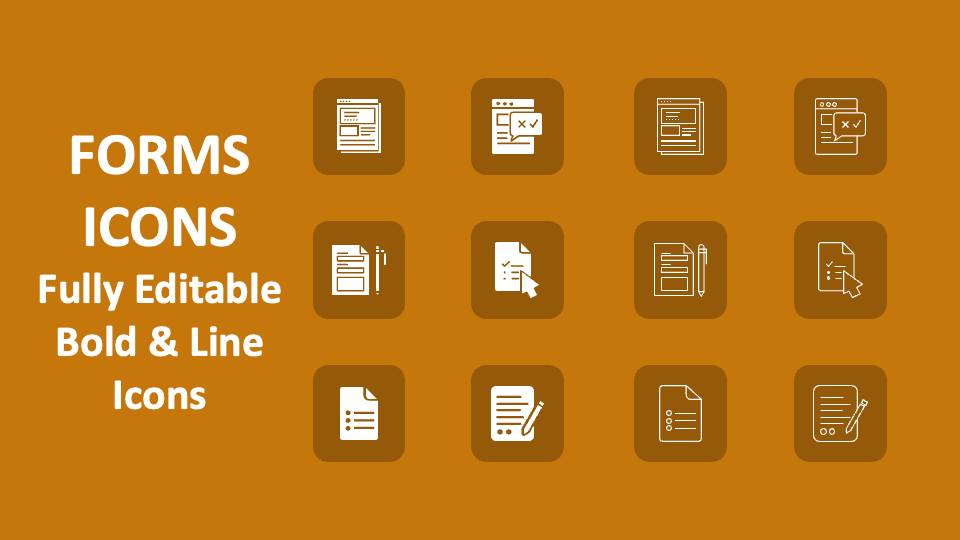 Forms Icons for Google Slides and PowerPoint