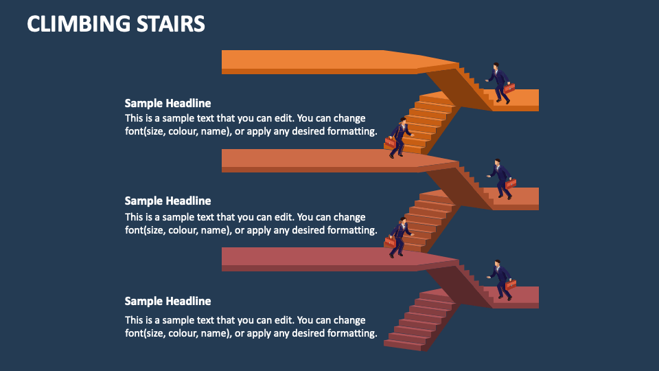 Climbing Stairs PowerPoint and Google Slides Template - PPT Slides