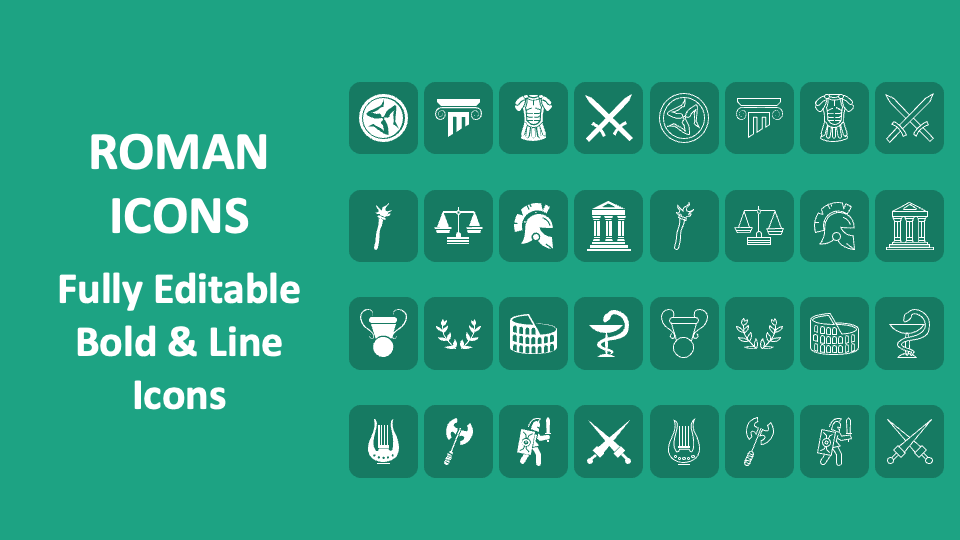 Roman Icons for PowerPoint and Google Slides - PPT Slides