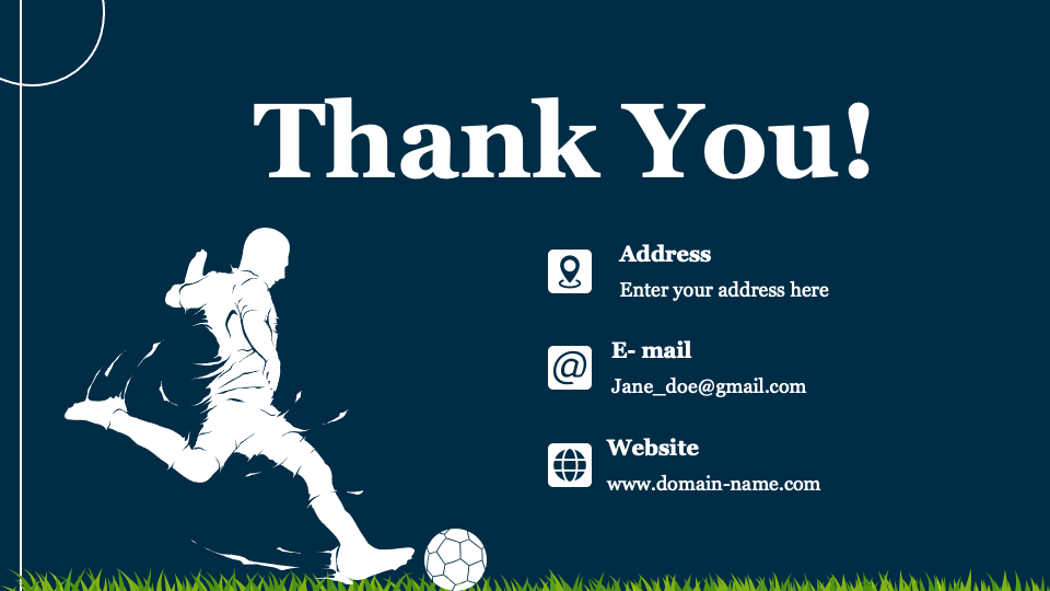 Free Soccer Field Presentation Theme for Google Slides and PowerPoint