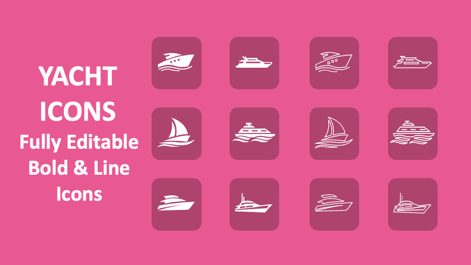 Yacht Icons for Google Slides and PowerPoint