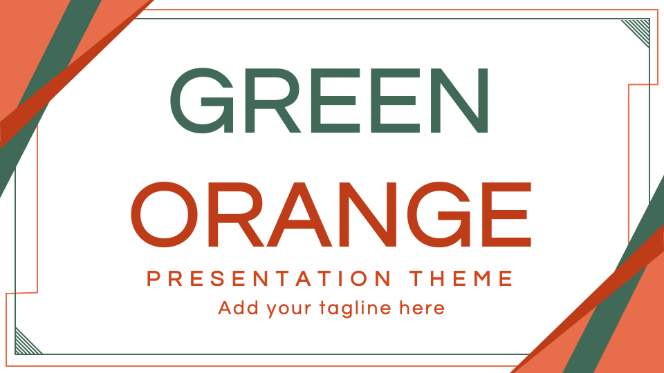 Green Orange Presentation Theme for Google Slides and PowerPoint - PPT ...