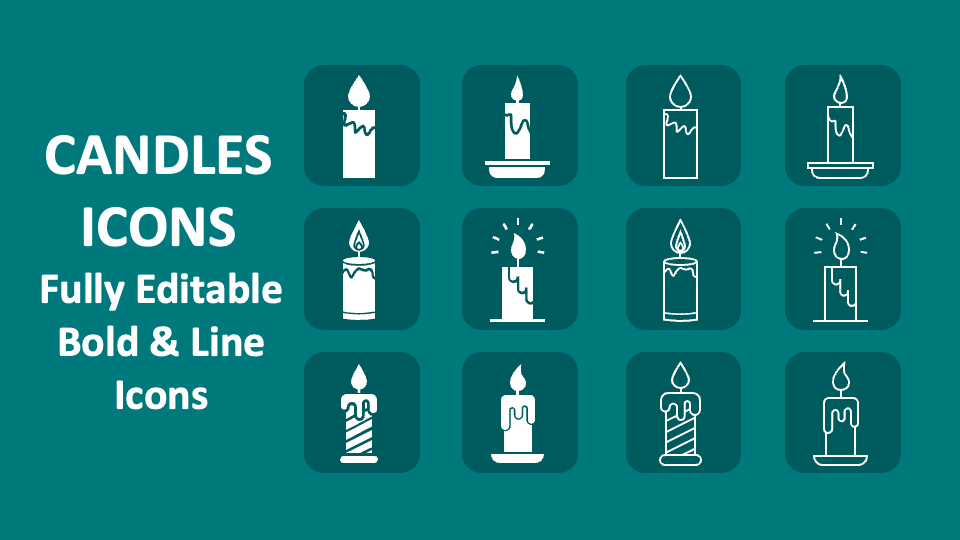 Candles Icons for Google Slides and PowerPoint