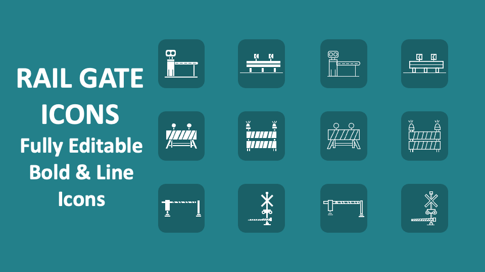 Rail Gate Icons for Google Slides and PowerPoint