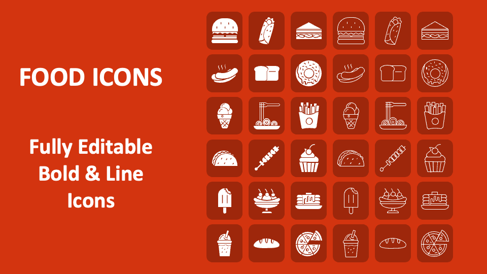 Food Icons for PowerPoint and Google Slides - PPT Slides