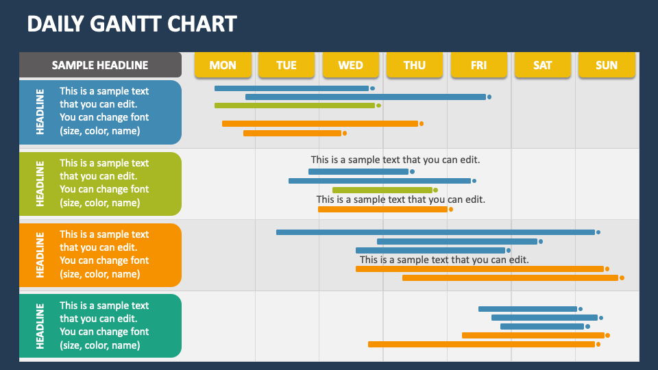 Daily Gantt Chart PowerPoint and Google Slides Template - PPT Slides