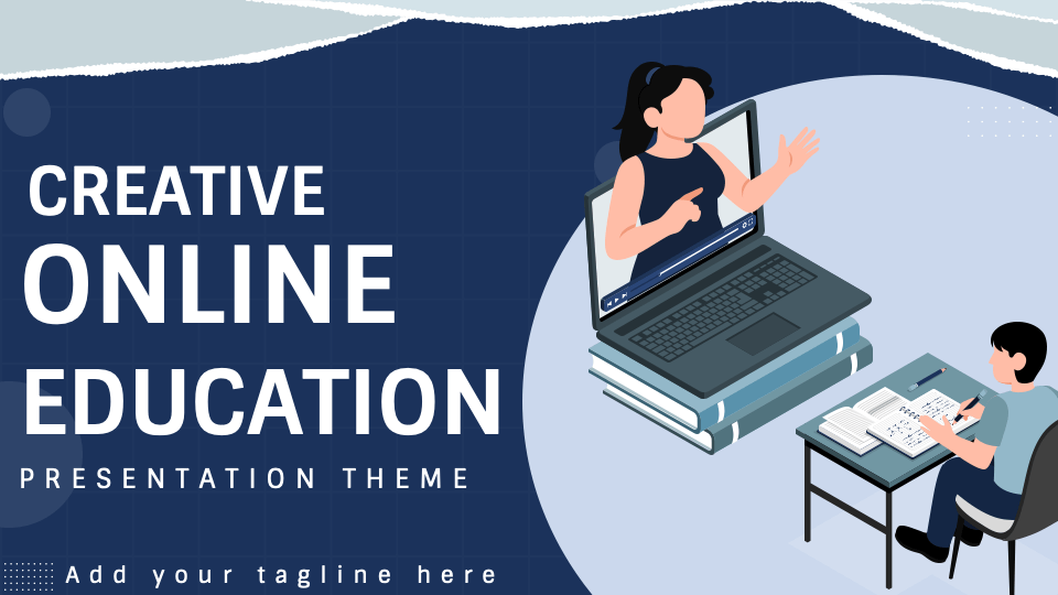 Free - Creative Online Education Presentation Theme for Google Slides and PowerPoint - PPT Slides
