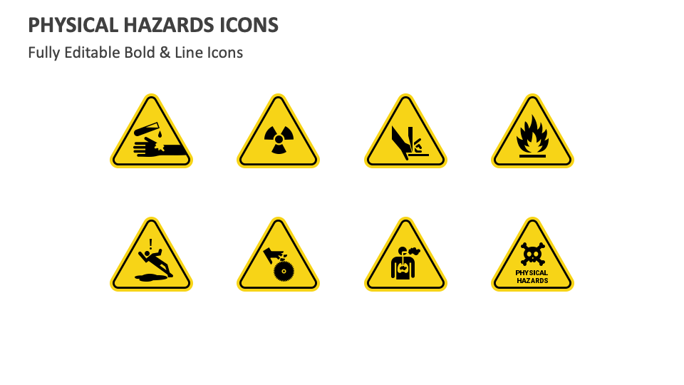 Physical Hazards Icons for Google Slides and PowerPoint Physical Hazards Icons for Google Slides and PowerPoint