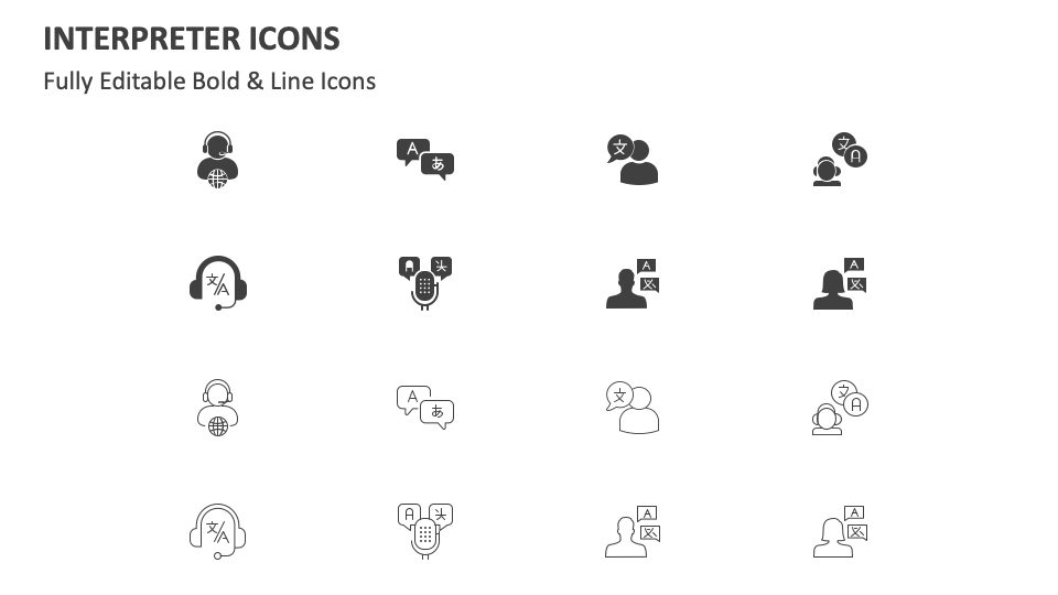 Interpreter Icons for Google Slides and PowerPoint