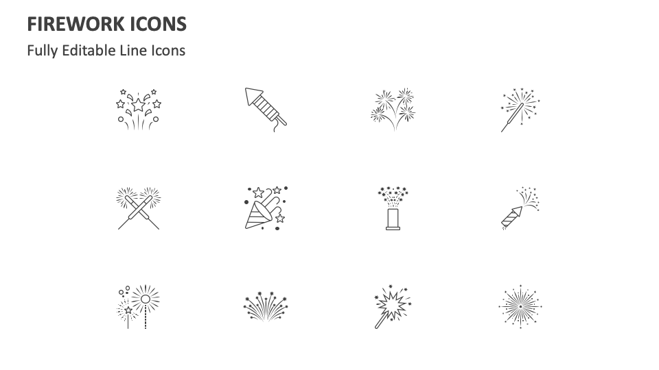 Firework Icons for Google Slides and PowerPoint
